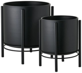House Nordic Set dvou květináčů FLOWERPOT černý