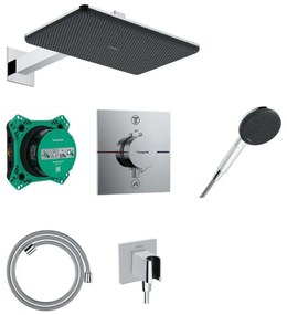 Hansgrohe Raindance Alive Q - Sprchový set s termostatem pod omítku, s tělesem, 21x34 cm, 3 proudy, chrom 24620000