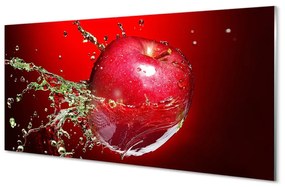 Obraz na skle jablko kapky 120x60 cm