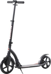 HOMCOM Dětský Scooter, Kick Scooter s Odpružením, Skládací a Výškou Nastavitelný, pro Věkové Skupiny 14+, Hliníkový, Černý, 92,5 x 37,5 x 82-97 cm | A