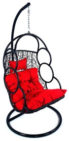Závěsné relaxační křeslo SEWA - červený sedák