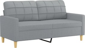 2dílná sedací souprava s polštáři světle šedá textil 3201290