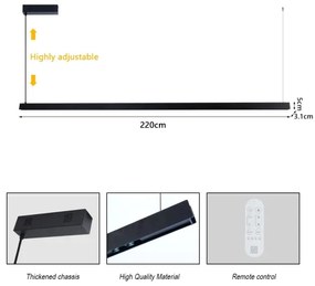 Immax NEO 07308L-LED Stm lustr na lanku MADEIRA 44W/230V Wi-Fi Tuya 202 cm černá
