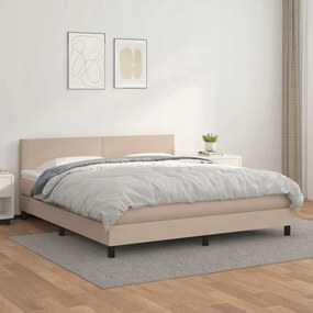 Box Spring Postel S Matrací Umělá Kůže Cappuccino Hladký design 180 x 200