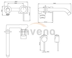 Invena Dafni, umyvadlová podomítková baterie, chromová lesklá, BP-88-U01-A