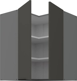 ARIA pi | horní kuchyňská skříňka 60x60 GN-72 2F (90°) rohová s policemi | 60x60 cm | antracit/šedá grafit