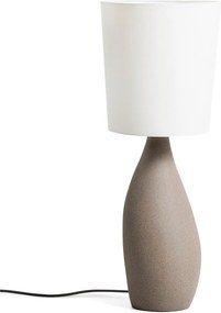 Bílá/světle šedá stolní lampa s textilním stínidlem (výška 77 cm) Viona – Kave Home