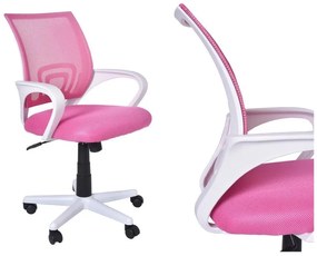 Kancelářská židle Bianco bílo-růžová