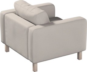 Potah na křeslo IKEA Karlstad, krátký barva béžová látka pletený vzor