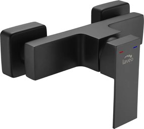 Laveo Kvadrato, sprchová baterie nástěnná h-120, černá, LAV-BLQ_740D