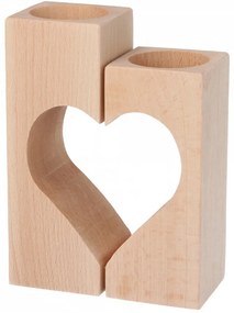 Dřevěné Svícny čtvercové Srdce galanteriadrew