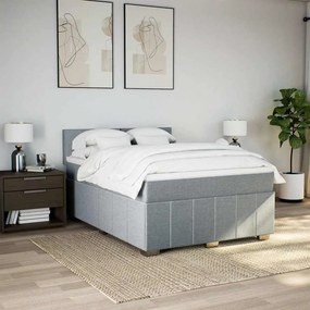 Box spring postel s matrací světle šedá 140 x 200 cm textil 3289384