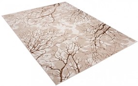 Jednoduchý moderní koberec béžový s hnědým motivem Šířka: 140 cm | Délka: 200 cm