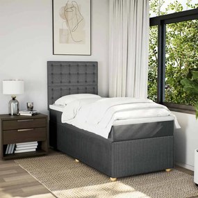 Box spring postel s matrací tmavě šedá 90x190 cm textil 3291926