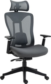Kancelářská židle Vinsetto Ergonomická kancelářská židle s funkcí polohování Mesh grey pro pohodlnou práci a relaxaci |