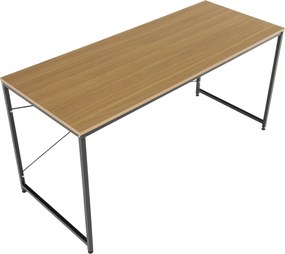 Psací stůl, dub / černá, 150x60 cm, MELLORA