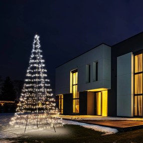 Třpytivý světelný strom pro venkovní použití, RGBW, výška 400 cm