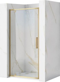 Rea Rapid Swing, 1-křídlé sprchové dveře 900x1950 mm, 6mm čiré sklo, zlatý matný profil, REA-K2502