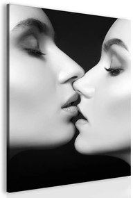 Černobílý obraz polibek ženy Velikost (šířka x výška): 40x60 cm