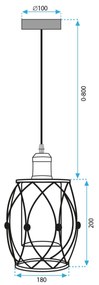 Závěsná lampa La Belle XI měděná