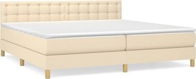 Box spring postel s matrací krémová 200x200 cm textil 3140966