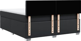 Box spring postel s matrací černá 180x200 cm umělá kůže 3286132