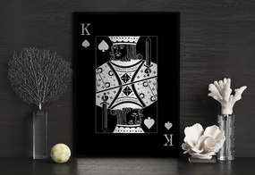 Pixada King of spades Silver - motivační obraz Velikost: B2 - 50x70 cm, Volba rámu: s černým rámem