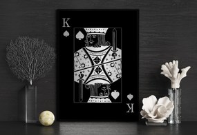 Pixada King of spades Silver - motivační obraz Velikost: B2 - 50x70 cm, Volba rámu: s bílým rámem