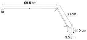 Moderní nástěnná lampa černá s nastavitelným ramenem - Blitz