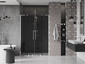 Mexen Velar L Duo, posuvné sprchové dveře do otvoru 140 cm, 8mm šedé sklo, chromová, 871-140-003-42-01