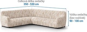 Bielastické potahy UNIVERSO NOVÉ žíhané béžové rohová sedačka (š. 350 - 530 cm)