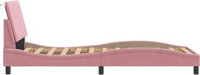 Rám postele bez matrace Hanko růžový 80x200 cm samet 3207818