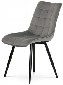 Jídelní židle šedý samet nohy černý kov CT-384 GREY4