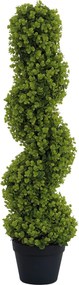HOMCOM Umělá spirálová eukalyptová rostlina s květináčem, odolná proti UV záření, dekorace do interiéru a exteriéru, výška 90 cm, zelená | Aosom