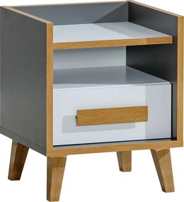 Casarredo - Komfort nábytek Noční stolek NAPOLA 11 antracit/bílá/dub riviera