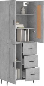 Skříň highboard betonově šedá 69,5x34x180 cm kompozitní dřevo 3200021