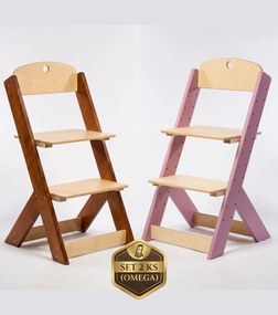 Lucas Wood Style - rostoucí židle OMEGA III zvýhodněný set 2 ks - mahagon +  lila