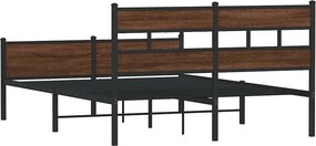 Kovový rám postele bez matrace hnědý dub 160 x 200 cm 3308516