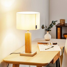 HerzBlut Dana stolní lampa dub přírodní bílá, 41cm