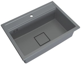 Gamma Quadro 7050, 1-komorový granitový dřez 700x500x220 mm, šedá, GMA-ZLE000240