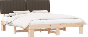 Rám postele s čalouněným čelem s čelo Taupe 180 x 200 cm 3398102