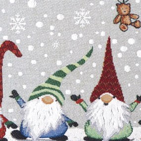 SCANquilt povlak MOTIV elfíci s dárky bílošedá 45 x 45 cm