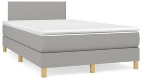 Box spring postel s matrací a LED světle šedá 120x190 cm textil 3270074