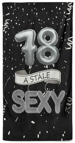 Osuška Stále sexy – černá (věk: 78, Velikost osušky: 70x140cm)