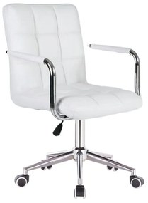 LuxuryForm Židle VERONA na stříbrné podstavě s kolečky - bílá