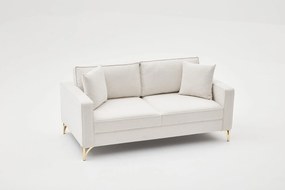 Hanah Home Dvoumístná pohovka BERLIN krémová se zlatou 180 cm 825BLC2791