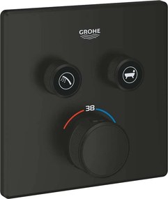 Grohe Grohtherm SmartControl - Termostatická baterie pod omítku, pro 2 spotřebiče, matná černá 291242430