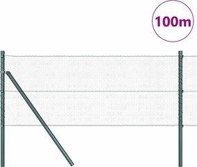 Hexagonální kotvení plotu 100 x 0,8 m Ocel potažená PVC Zelená 3352740