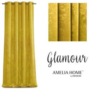 Závěs AmeliaHome Glamour Nyx žlutý
