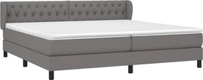 Box spring postel s matrací tmavě šedá 200x200 cm textil 3126510